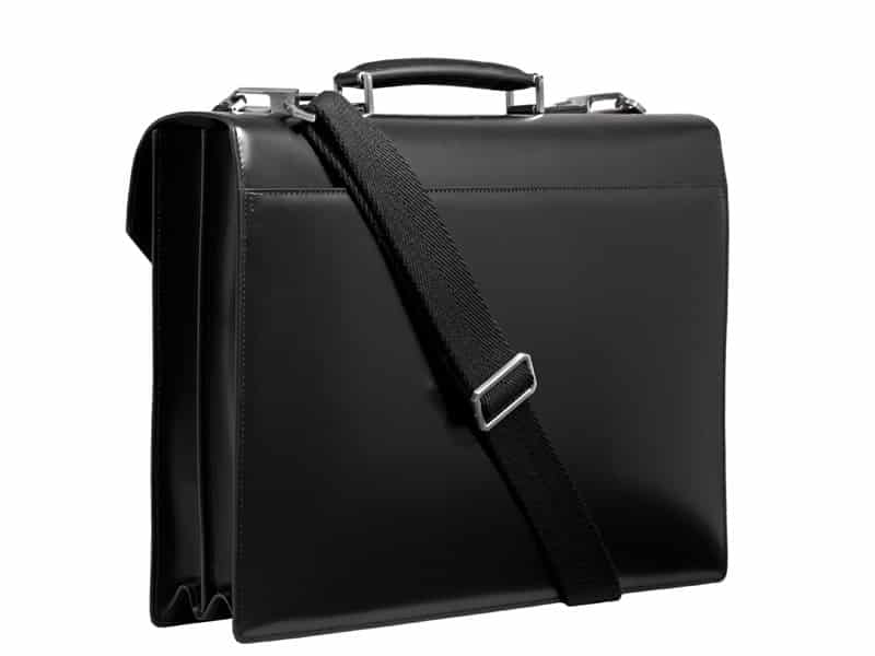 Business Bag For Men KA1252G - Genuine Black Leather